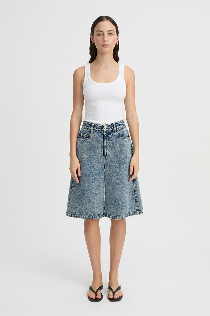 Velo Shorts Washed Denim – Blanca Studio