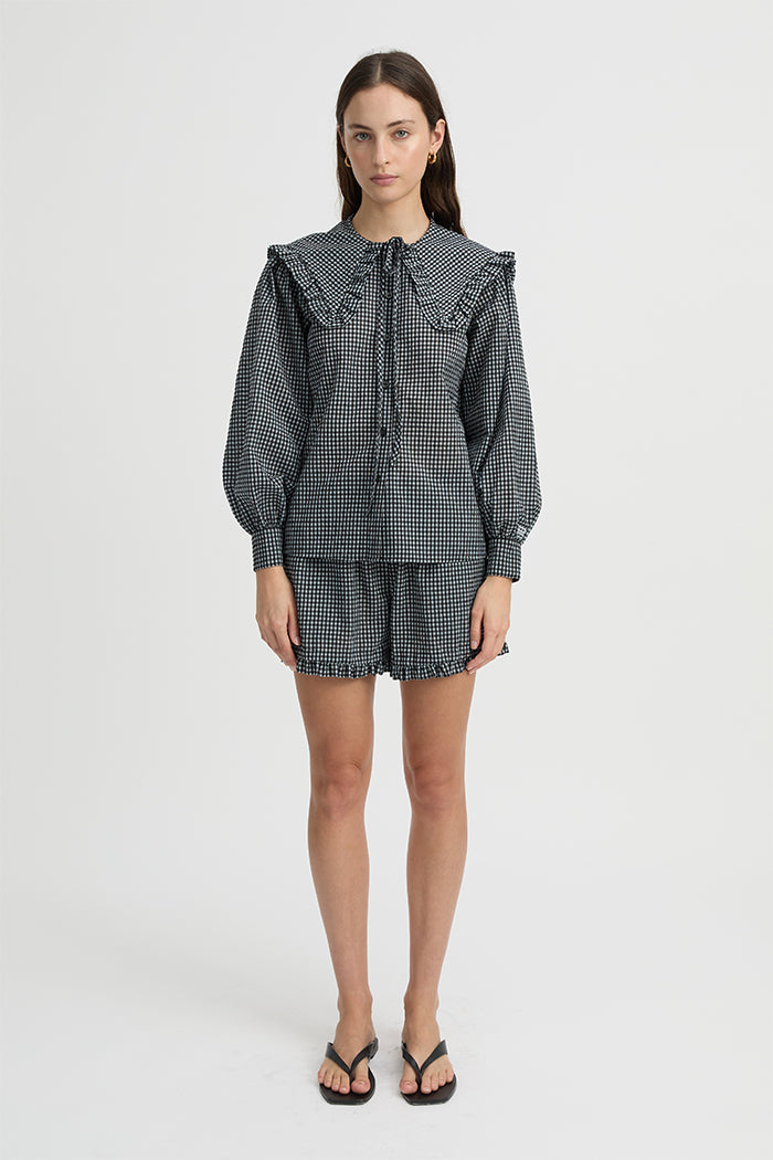 Maja Shirt Blue Gingham – Blanca Studio